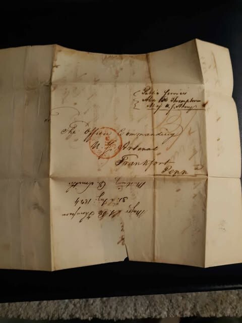 1824 Frankford Arsenal letter signed by Major A. R. Thompson - (1793 ...
