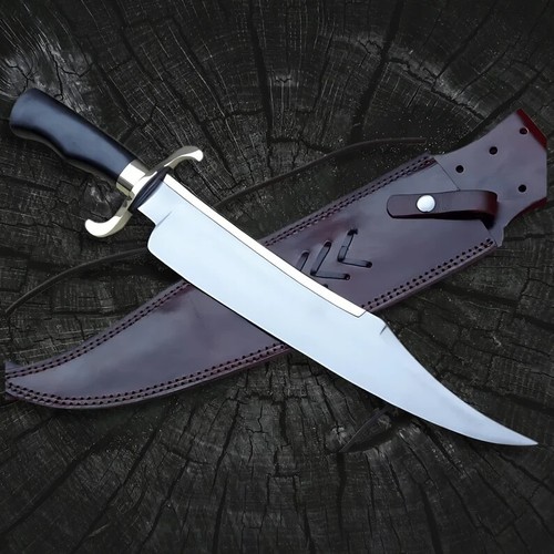 Custom Handmade Carbon Steel Blade Alamo Musso Bowie Knife - Hunting ...