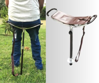 SHOOTING STICK WITH RUBBER FERRULE Folding Stool SEAT for Walking (F ...