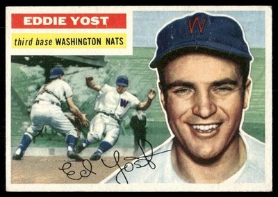 1956 Topps #128 b Eddie Yost Washington Senators Vintage Baseball Card ...