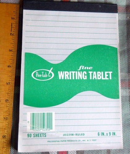 Vintage PAD 90 Ruled Sheets 6"x9" PEN TAB Writing Tablet Made in USA ...