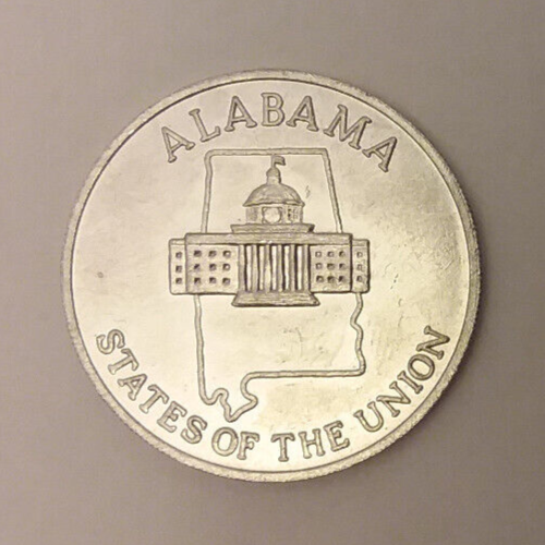Connecticut & Alabama States of The Union Aluminum Coin Medal Token ...
