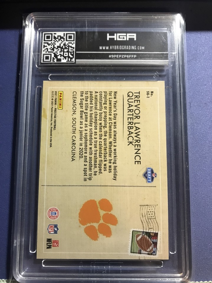 2021 Prestige Seasons Greetings Trevor Lawrence #1 HGA 9.5 Custom Label ...