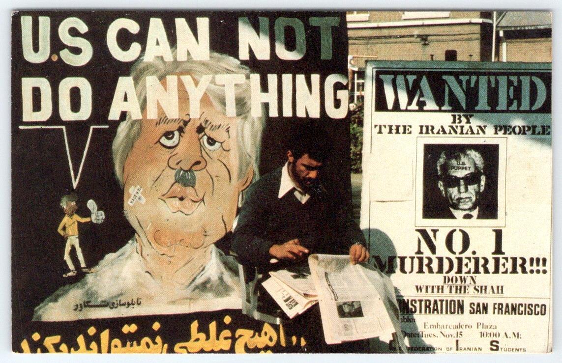 1981 TEHERAN IRAN HOSTAGE CRISIS POSTERS MOCKING JIMMY CARTER & SHAH ...
