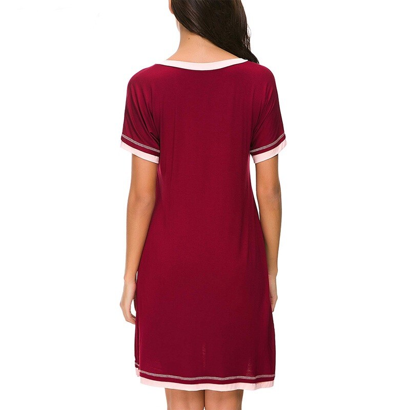 Women Short Sleeve Sleep Shirt Tee Pajama Top Sleep Dress Nightgown ...