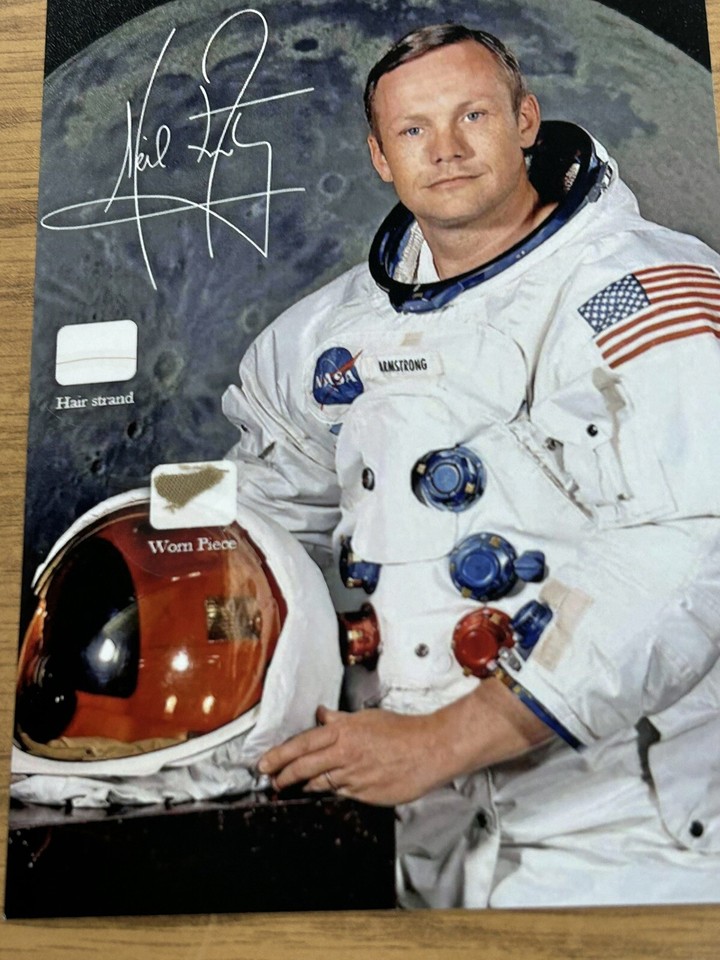 Neil Armstrong Hair Strand & Worn Astronaut First Man Moon NASA Relic ...
