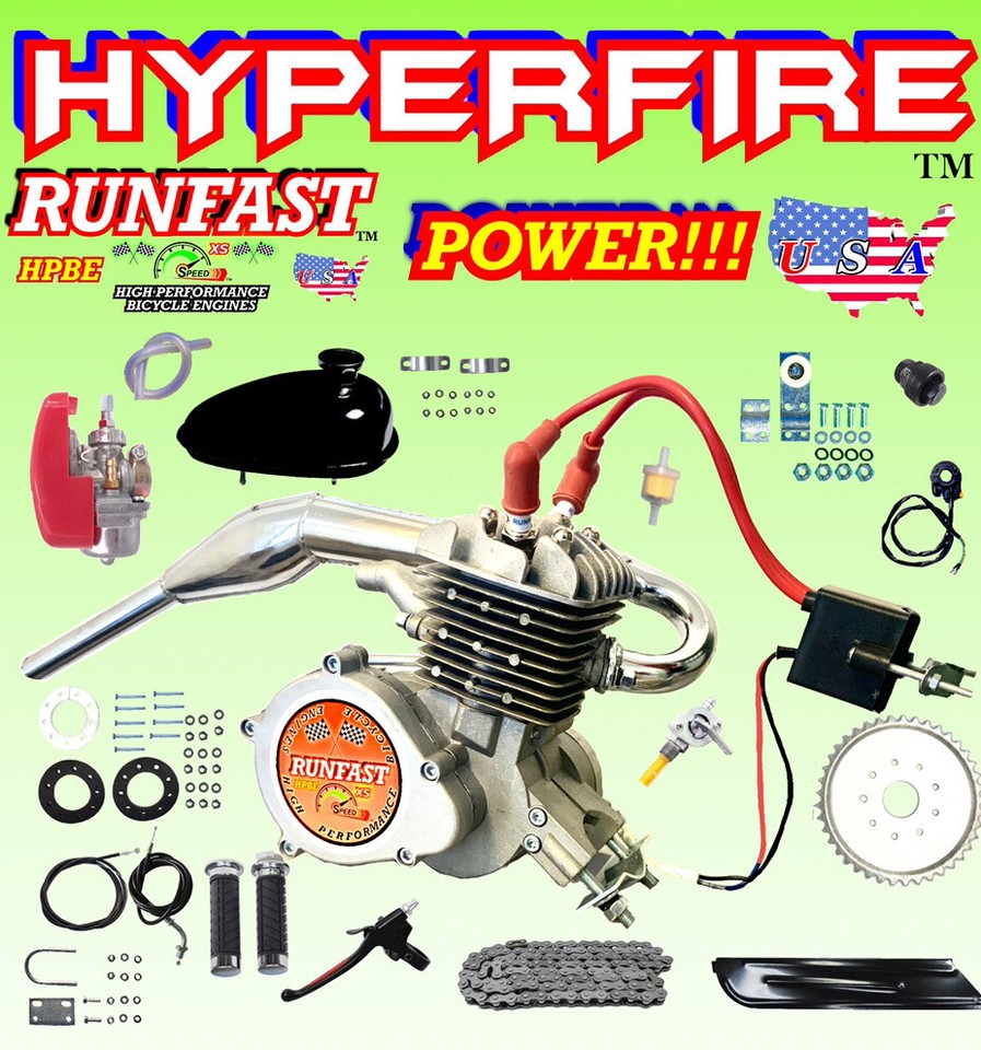 66cc/80cc engine 2 Stroke Motor Kit Petrol Motorized Bicycle Bike ...