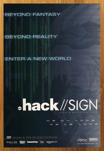 2002 Dot Hack .hack SIGN DVD Vintage Print Ad/Poster Official Anime ...