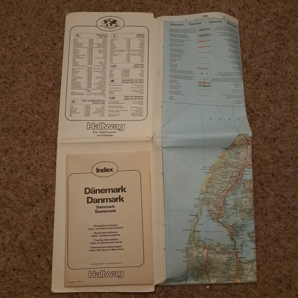 Euro Map Denmark/Dänemark 1 : 400 000 Scale Map, 1984 Edition | eBay UK