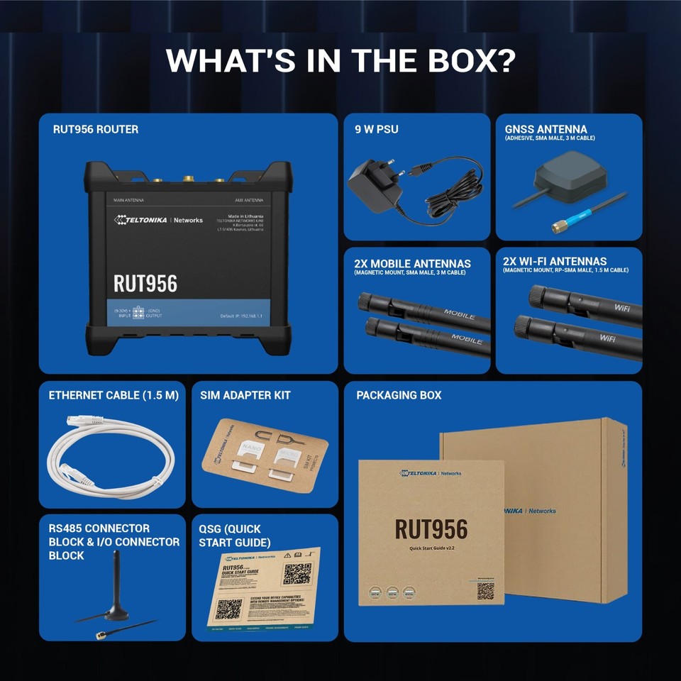 Teltonika RUT956 LTE Wifi Cellular Router - 4G LTE (CAT 4 ...