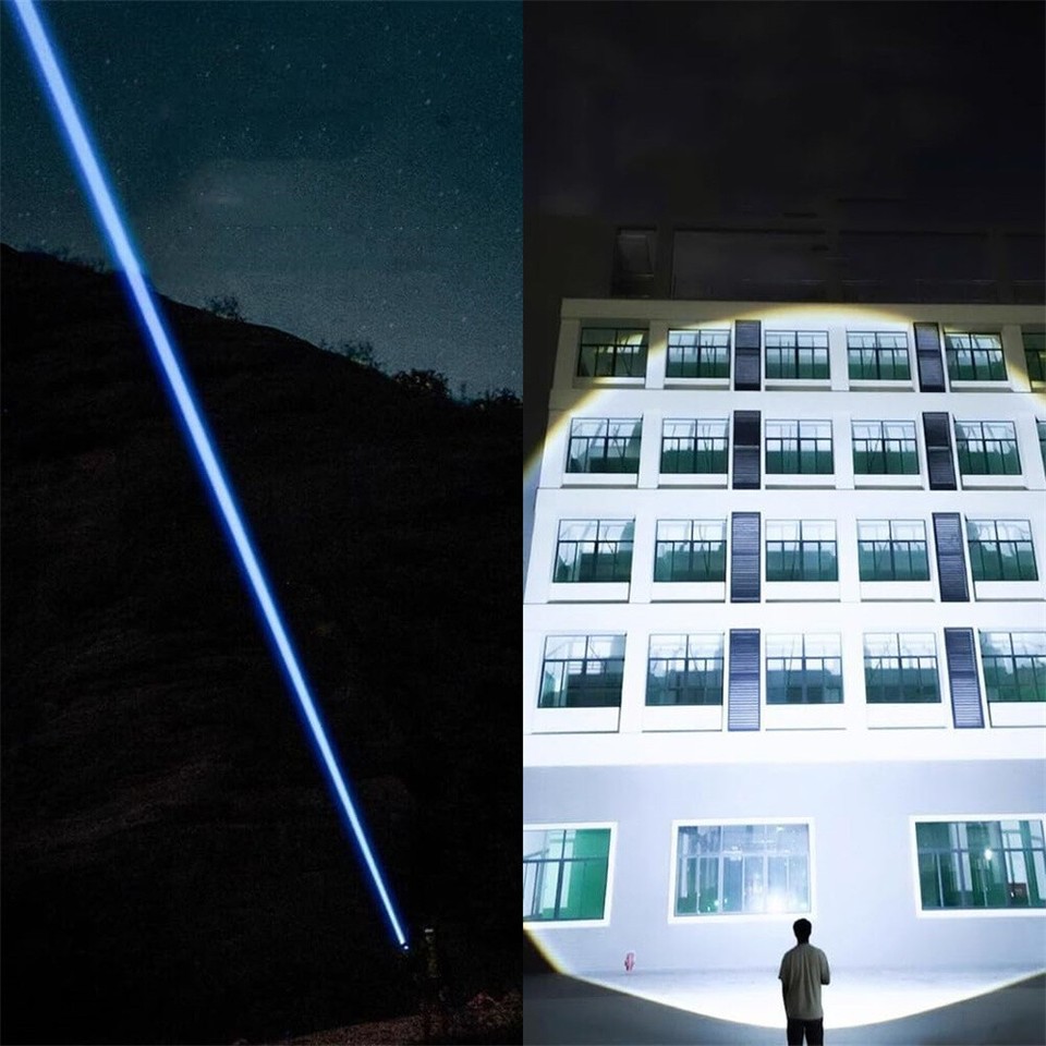 Super Bright LED Tactical Flashlights USB Rechargeabe Torch with ...