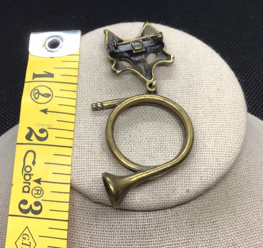 Vintage Antiqued Gold Tone Costume Long Unique Horn Pin C122 | eBay