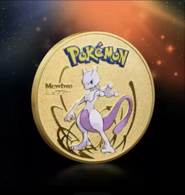 Pokémon Metal TCG Gold Coin MewTwo Collectible | eBay