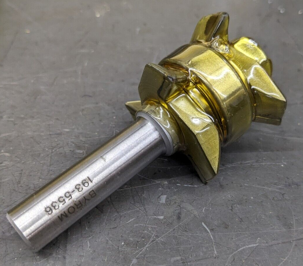 Byrom Carbide Tipped 1-3/4" Double Edge 45° Chamfer 3 Wing Router Bit ...