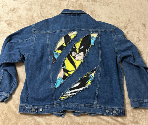 Custom Wolverine Denim Jacket Size XXL, X-Men, Marvel by Velvet ...