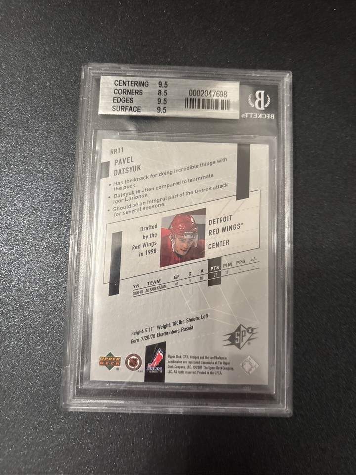 2000-01 UD SPX Pavel Datsyuk Rookie Redemption Pre RC BGS 9 | eBay