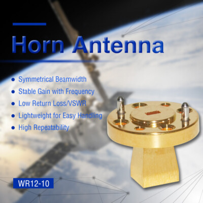WR12 Standard Gain Horn Antenna, 60.5-91.9 GHz, 10–20 dBi Nominal Gain ...