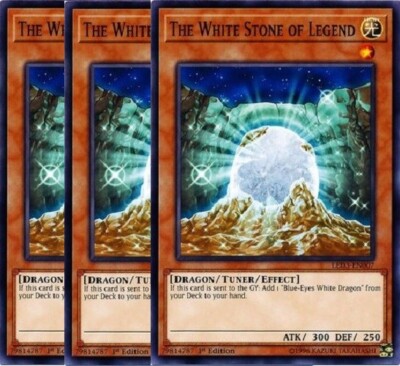 Yugioh - The White Stone of Legend x 3 - 1st Edition NM - Free ...