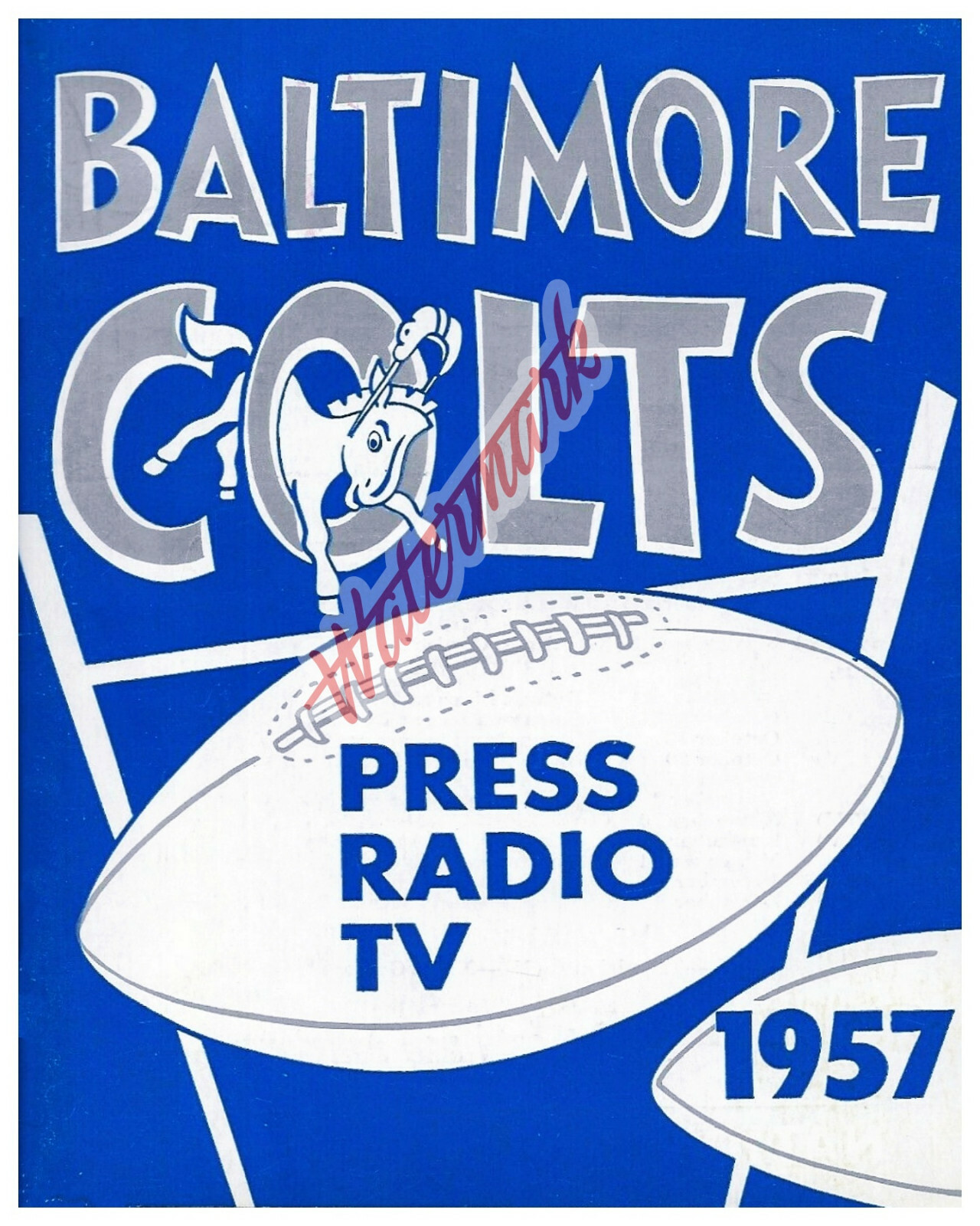 Vintage NFL 1957 Baltimore Colts Press Guide Cover REPRINT 8 X 10 Photo ...