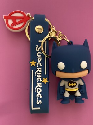 3D Rubber Keychain With Superheroes Batman Figure Keychain Key Ring ...
