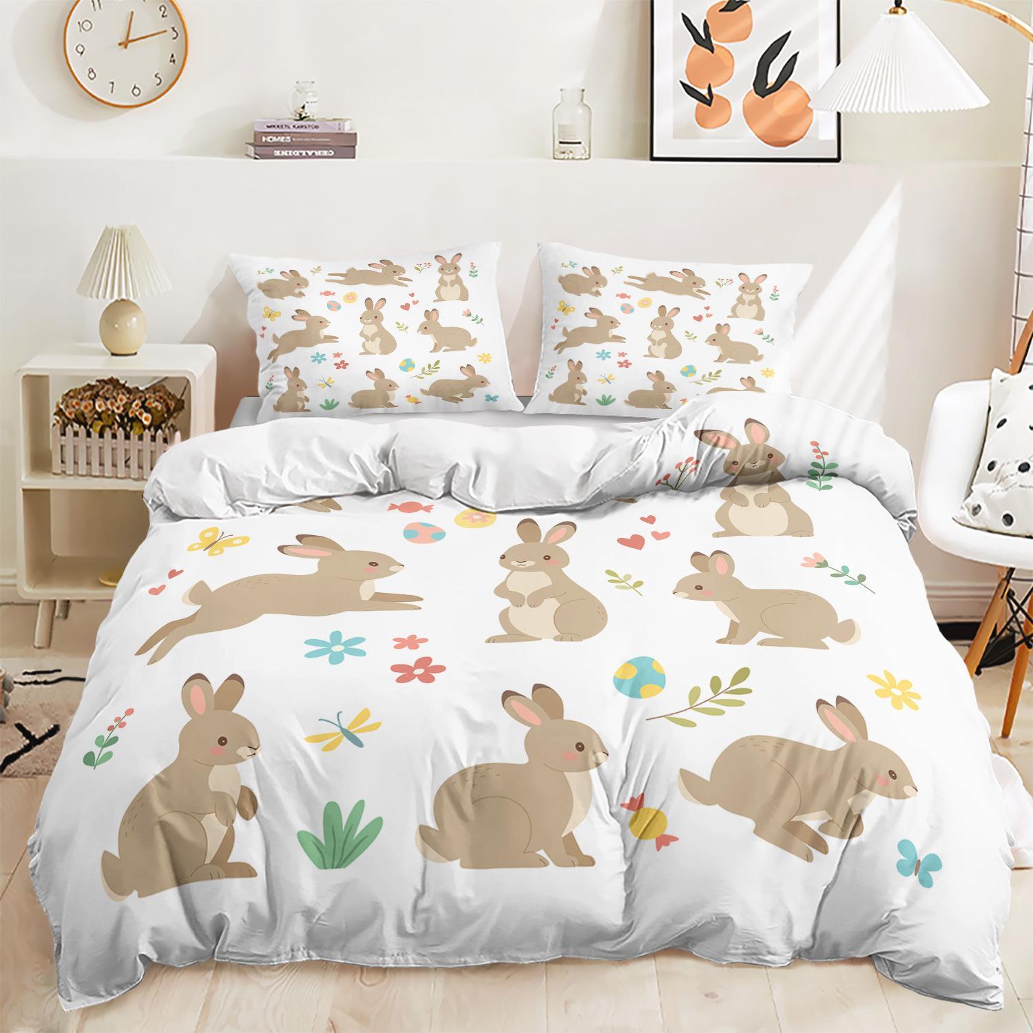 Cartoon Bunny Doona Quilt Duvet Cover Gids Gift Bed Set Single Queen ...