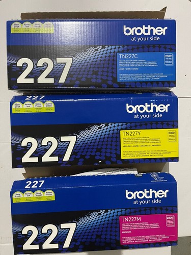 Brother TN-227 OEM Toner Cartridge 3 Pack, (M/C/Y) - 'Open Box' Never ...
