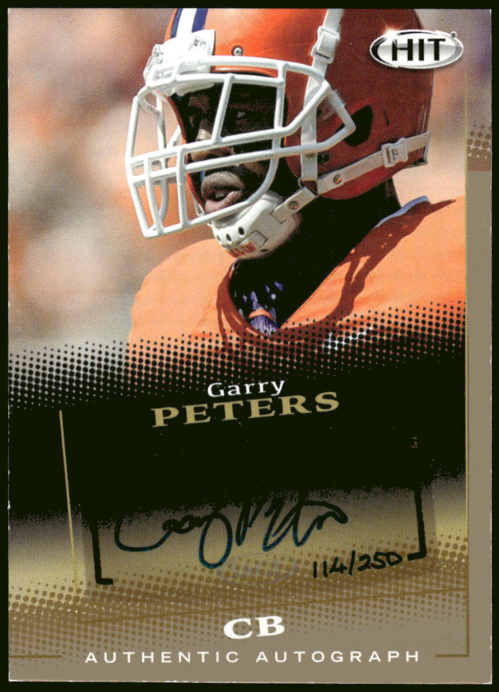2015 SAGE HIT Garry Peters Clemson Tigers / BC Lions Rookie Auto /250 ...