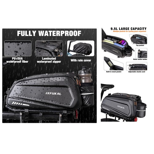Multi-Compartment Waterproof Bike Rack Bag - Perfect for Commuting ...