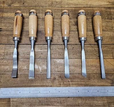 Woodworking CARVING Gouges & Chisels Vintage Woodworking FINE Tools SET ...