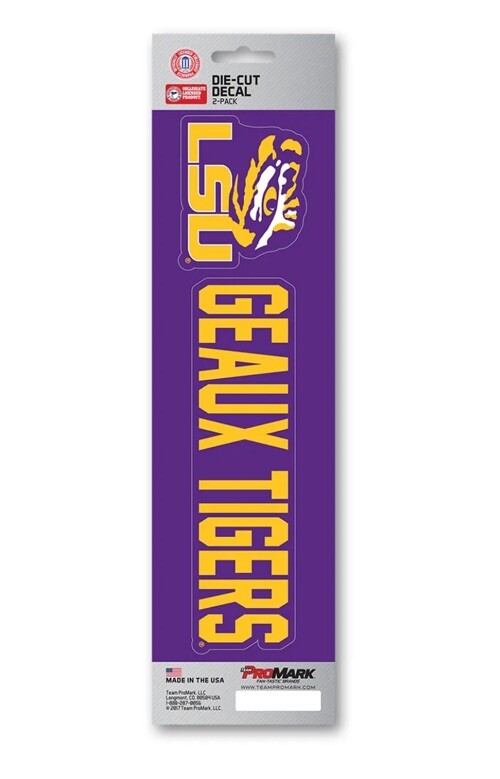 LSU Tigers 2 Piece Team Slogan Decal Sticker Set | eBay
