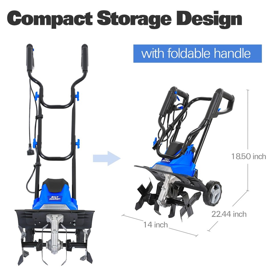 14 in Electric Tiller Cultivator Garden Rototiller 10 Amp Outdoor ...