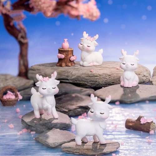 Micro Landscape Miniatures Deer Figurine Pink Mini Deer Stature ...
