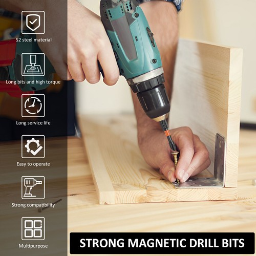 10X Screwdriver Bit Set Magnetic Bit Set High Torque Cross Slot 1/4 ...