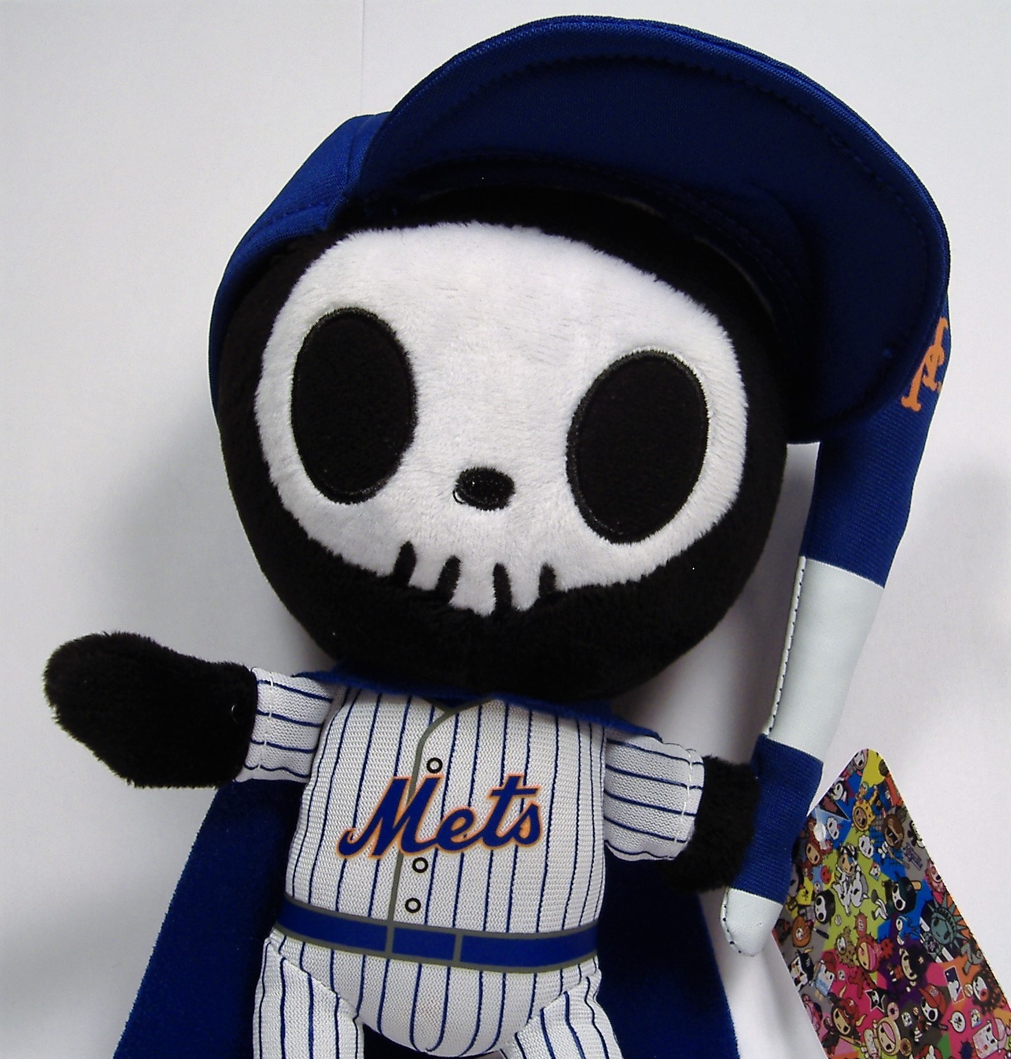 TOKIDOKI NEW YORK METS MASCOT PLUSH ADIOS 8" SKELETON SKULL MANCAVE NWT ...