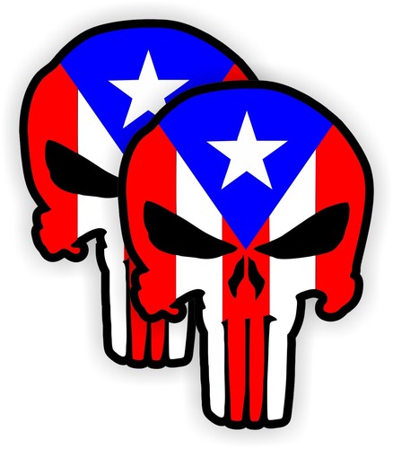 Puerto Rico Hard Hat Stickers | Motorcycle Helmet Decals | Punisher ...