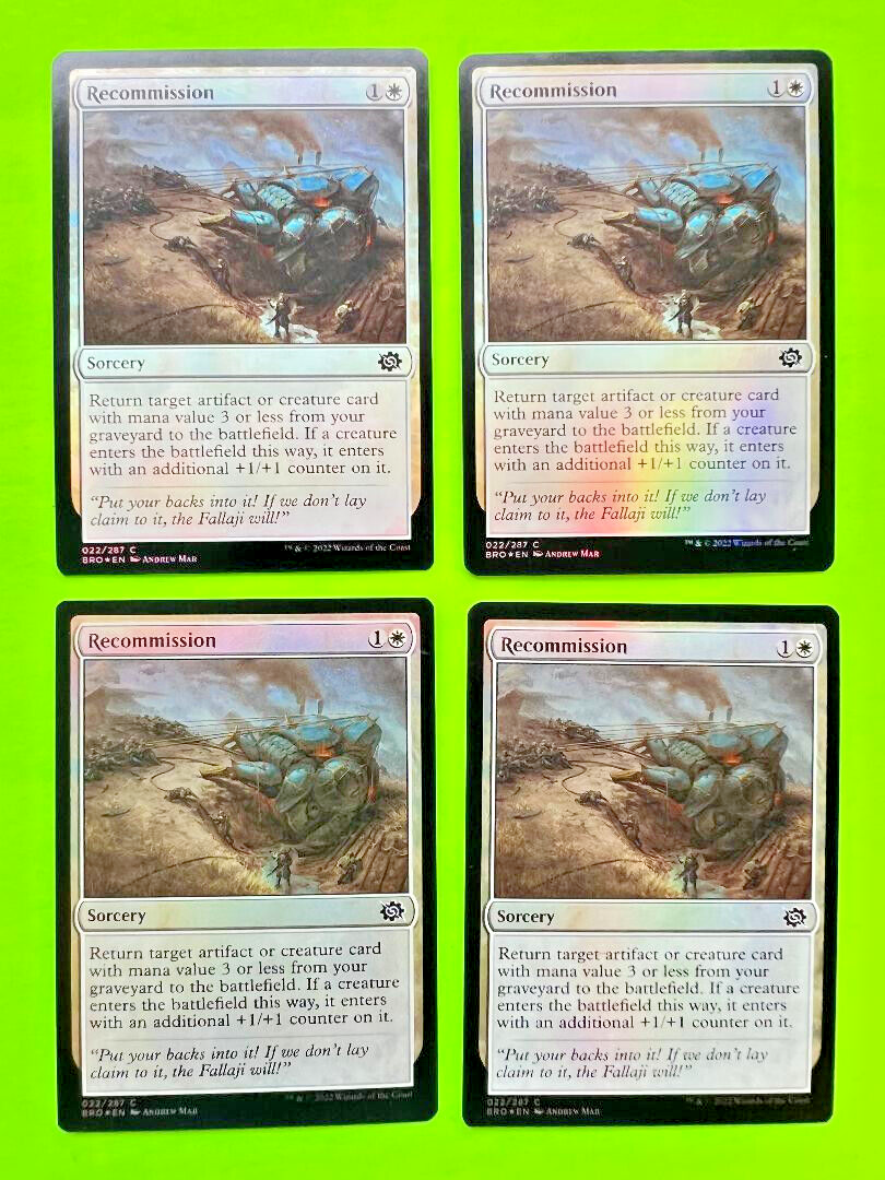 MTG The Brothers' War ( Recommission ) 4 FOIL Cards 022/287 Magic Cards ...