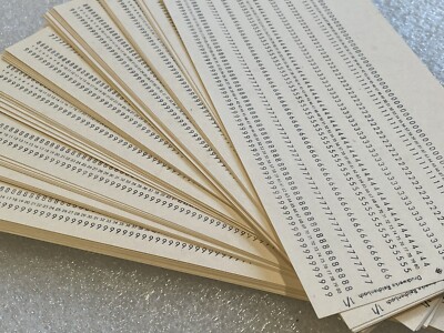 20 Lochkarten Druckwerke Reichenbach Punch cards IBM card format 80 ...