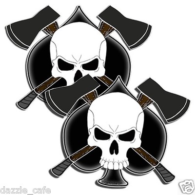 Logger Skull Crossbones Axes Decals set of 2 stickers Axe Spade Skull 5 ...