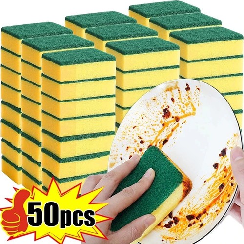 50pcs Double Sided Magic Sponge Eraser Melamine Washing Thick Cleaning ...