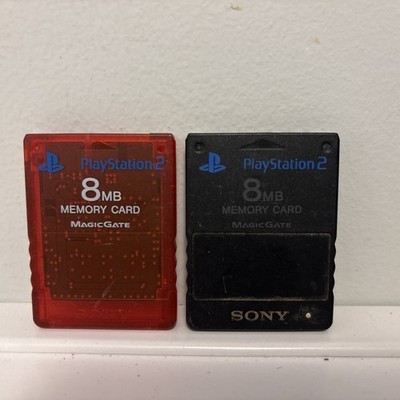 2 Genuine Official Sony PlayStation 2 PS2 Memory Cards [SCPH-10020] Red ...