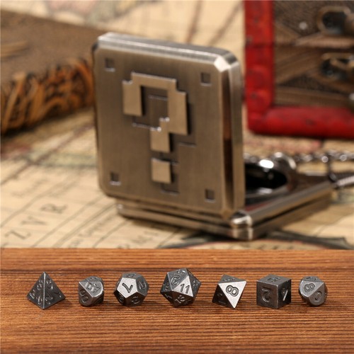 Metal DND Dice Set 7pcs Dies Polyhedral D&D for Dungeons and Dragons ...