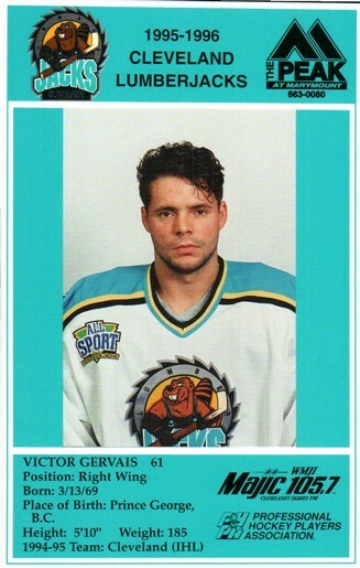 Victor Gervais 1995-96 Cleveland Lumberjacks Postcard | eBay