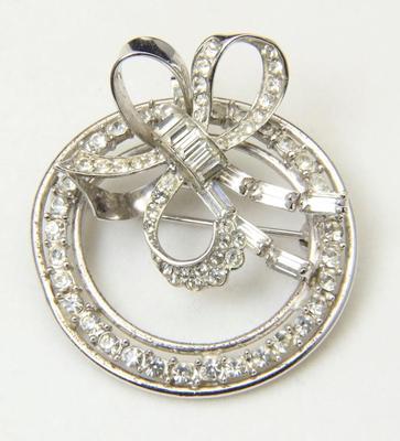 Vintage CR Co. Charles Ries Sterling Silver & White Rhinestones Bow ...