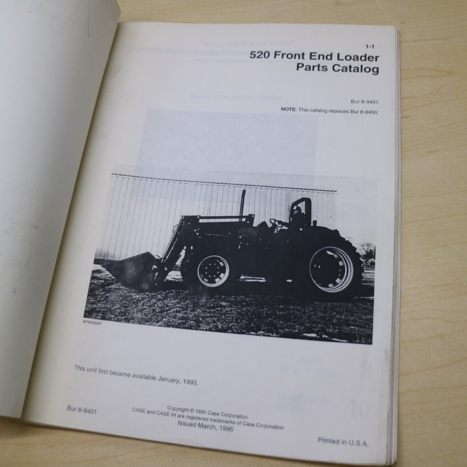 CASE 520 FRONT END LOADER Parts Manual book catalog spare list tractor ...