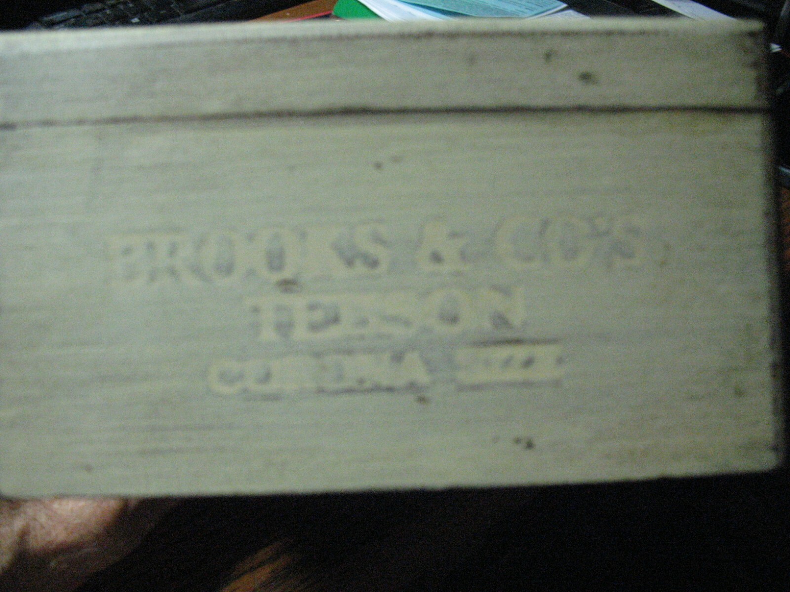 N. R. A . BROOKS CORONA SIZE 5 CENT TEBSON WOODEN CIGAR BOX | eBay