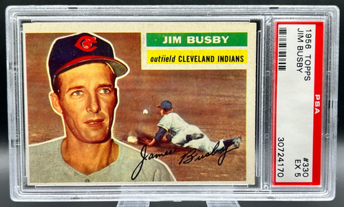 1956 Topps Jim Busby PSA 5 Excellent Cleveland Indians Gray Back Card ...