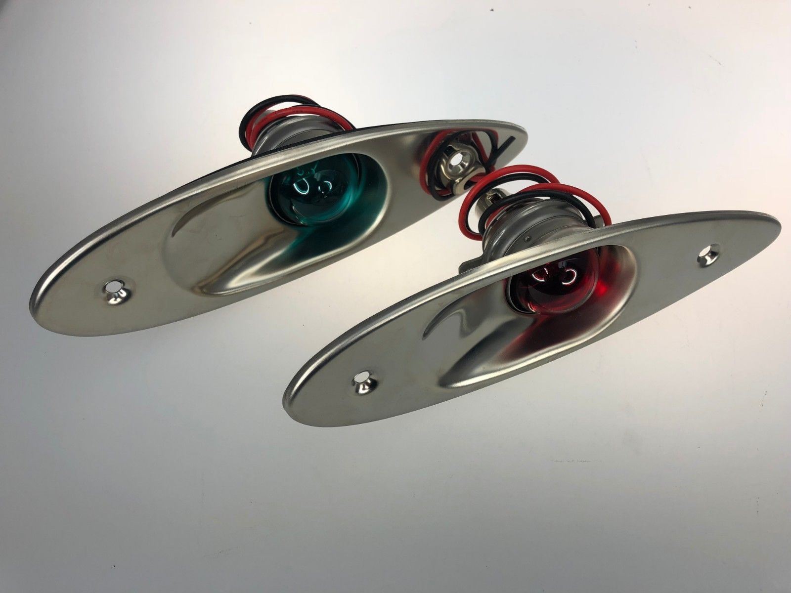 Marine Boat Navigation Side Light Pair Tear Drop Red Green SS304 12V ...