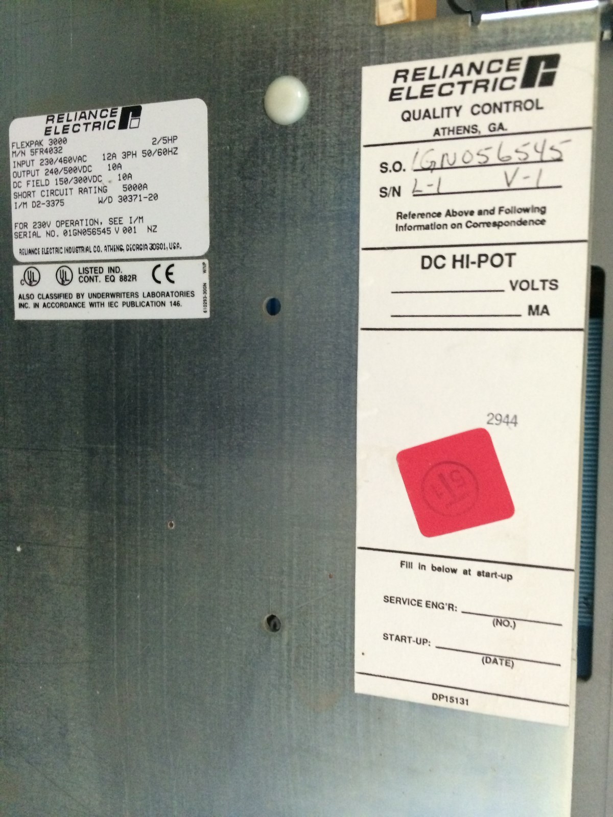 Reliance Electric FLEXPAK 3000 D-CV S'DRIVE , Reliance Electric VTAC 7 ...