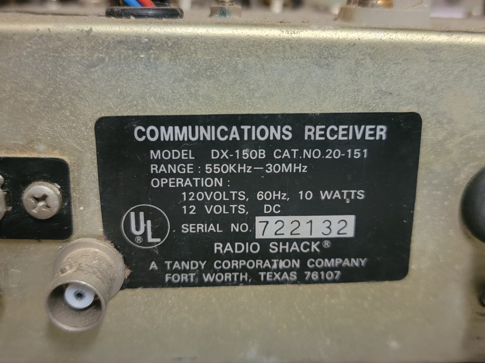 Realistic DX-150A Radio Shack AC/DC Solid State Communications Receiver ...