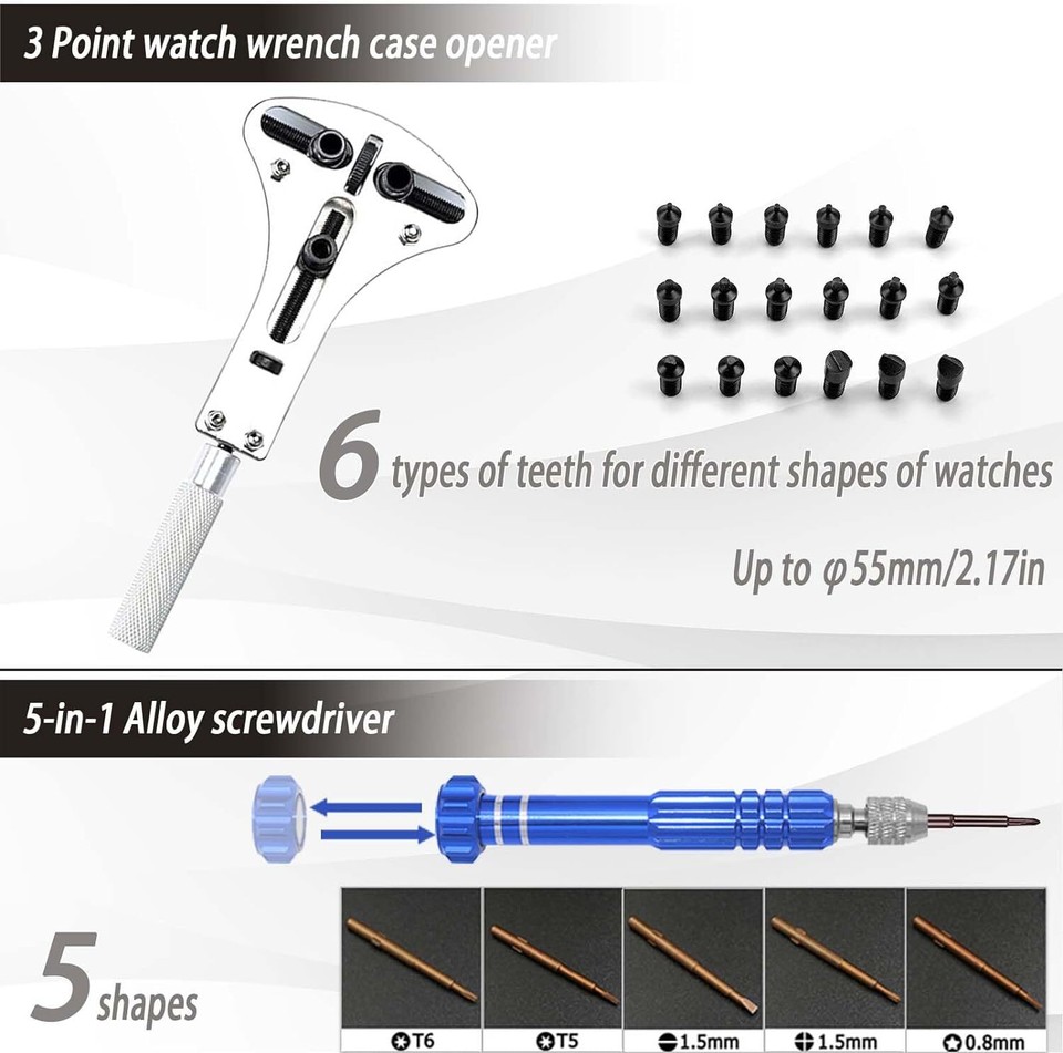 Watch Repair Kit, Professional Watch Battery Replacement Kit, Watch ...